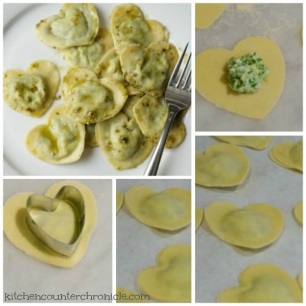 Heart Shaped Ravioli with Pesto