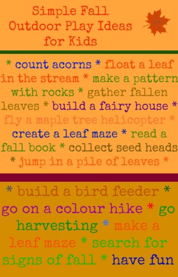 Simple Fall Outdoor Play Ideas for Kids