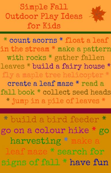 Simple Fall Outdoor Play Ideas for Kids