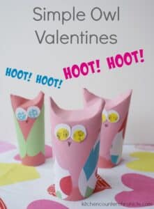 Simple Kid Made Owl Valentines