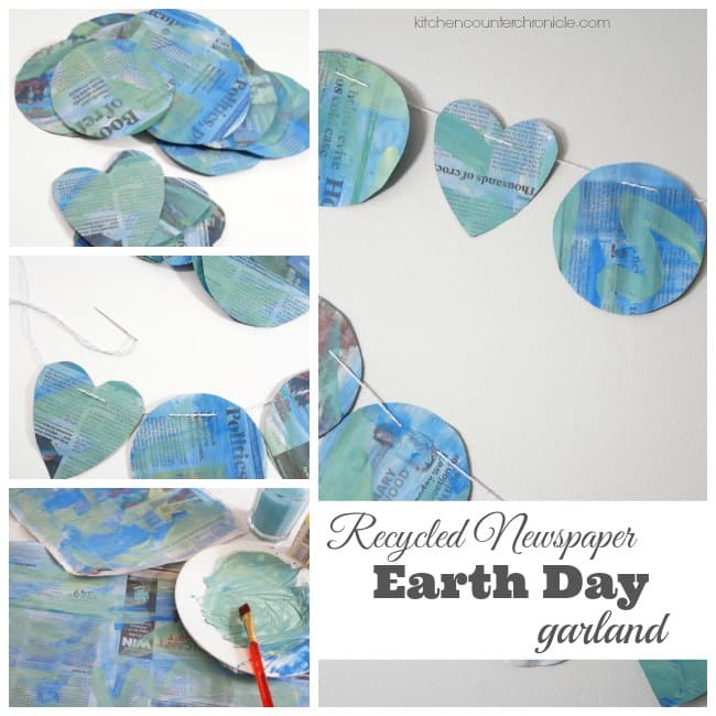 Make a Recycled Newspaper Earth Day Garland