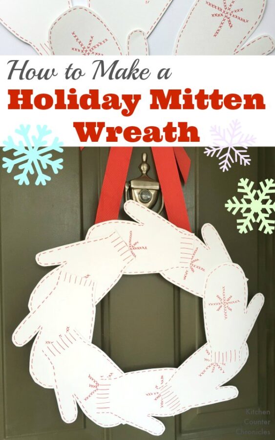Make a Winter Mitten Wreath with Paper