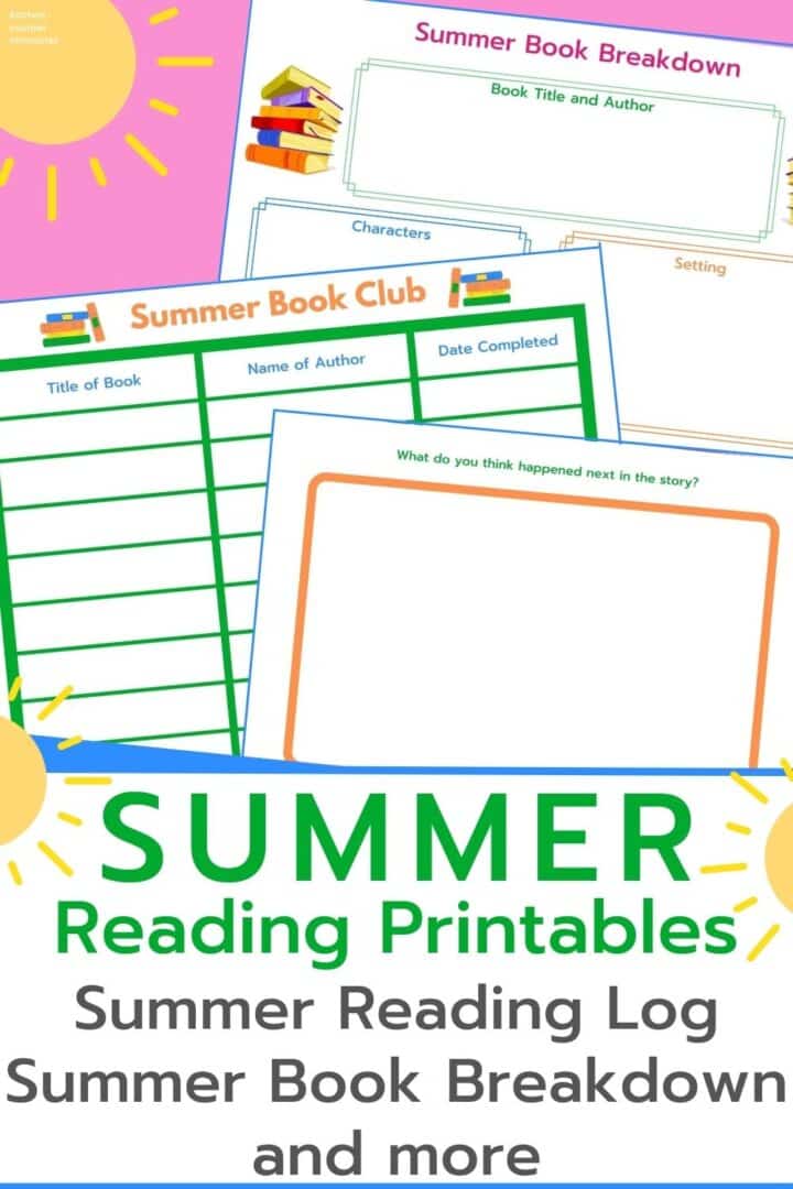 Printable Summer Reading Club Worksheets for Kids