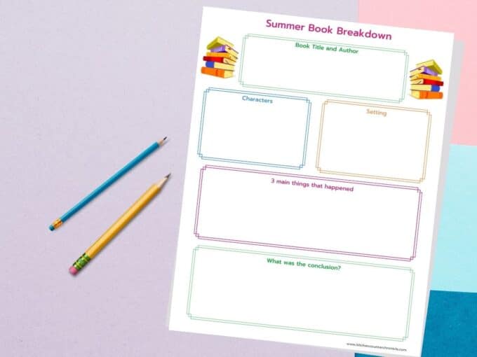 Printable Summer Reading Club Worksheets for Kids