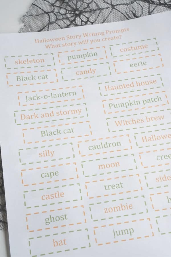 Printable Halloween Story Writing Prompts for Kids