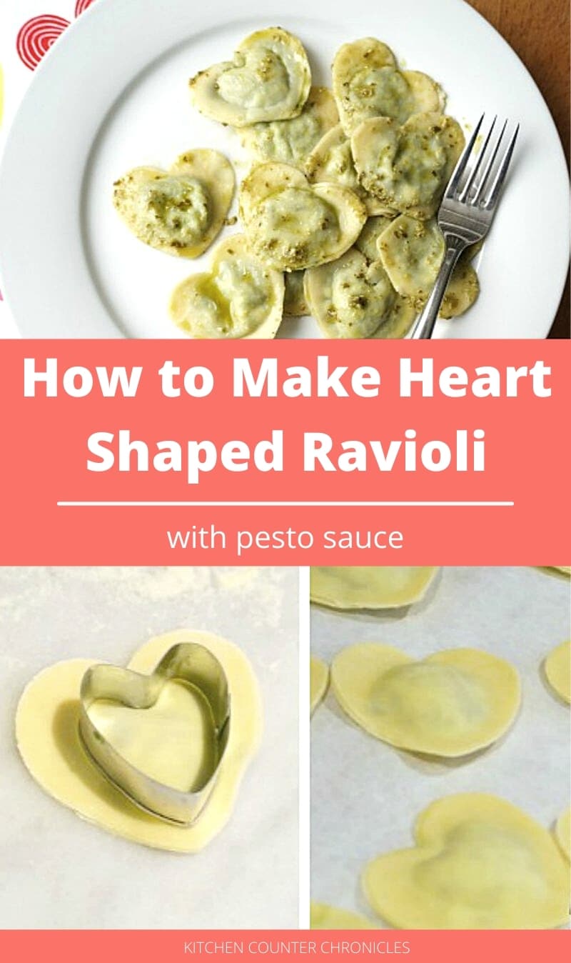 Heart Shaped Ravioli with Pesto