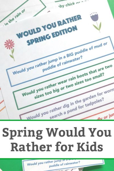 Funny Spring Would You Rather for Kids