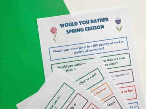 Funny Spring Would You Rather Questions for Kids