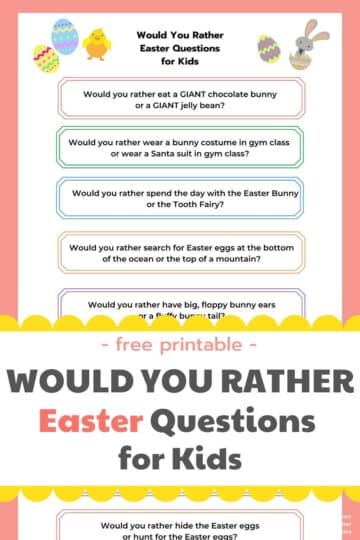 Funny Easter Would You Rather Questions for Kids