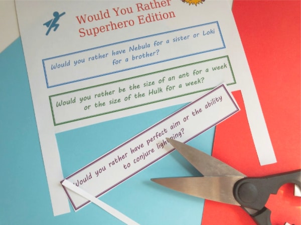 Superhero Would You Rather Questions for kids