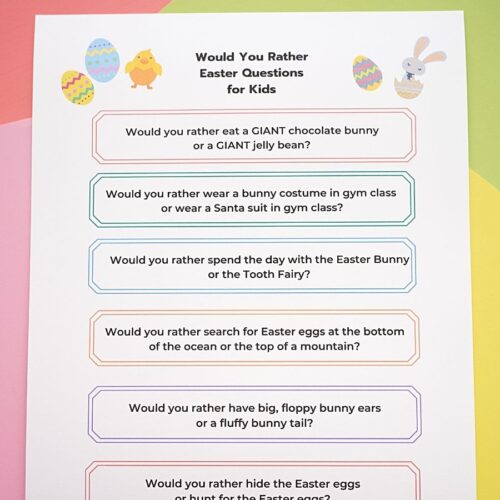 Funny Easter Would You Rather Questions for Kids