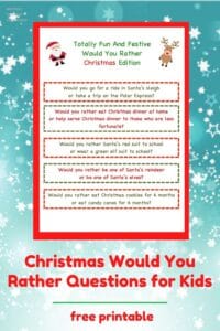 Funny Would You Rather Christmas Edition for Kids