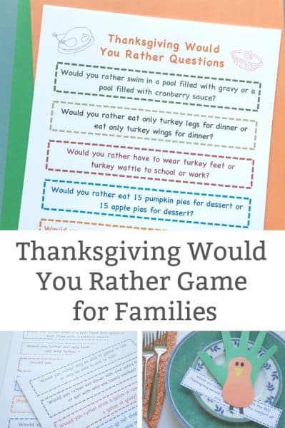 Funny Thanksgiving Would You Rather Questions for Kids