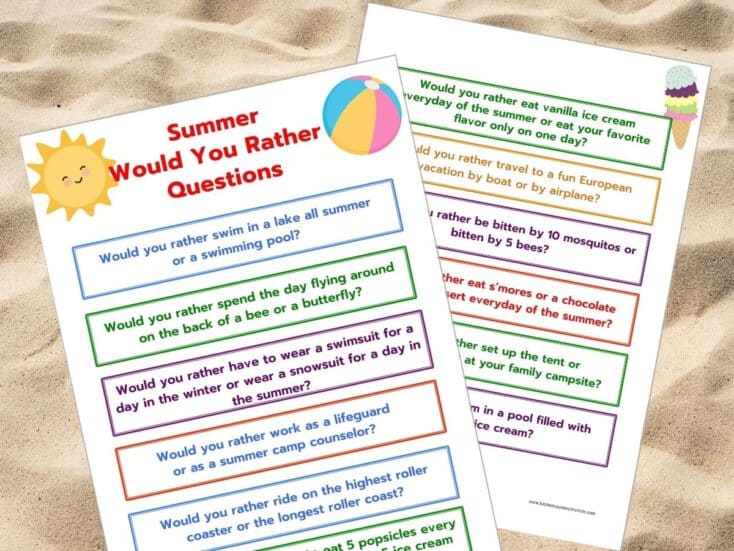 Summer Would You Rather Questions for Kids