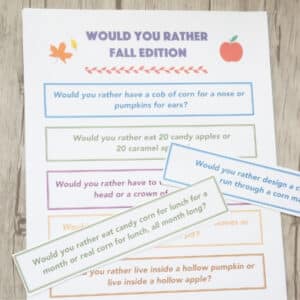Fall Themed Would You Rather Questions for Kids