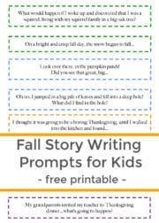 Fall Story Writing Prompts for Kids