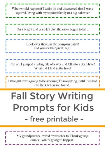 Fall Story Writing Prompts for Kids