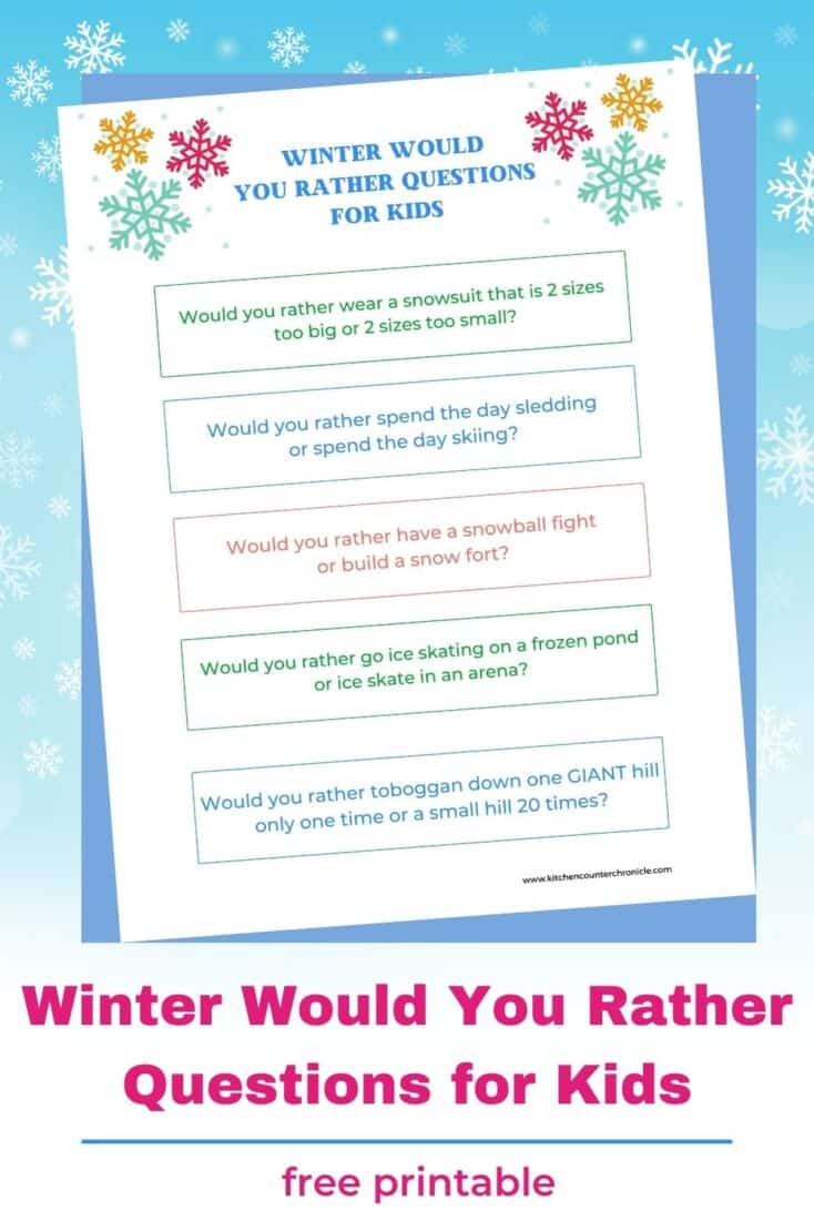 Super Cool Winter Would You Rather Questions for Kids