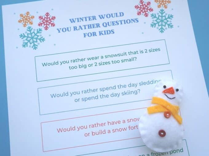 Cool Winter Would You Rather Questions for Kids