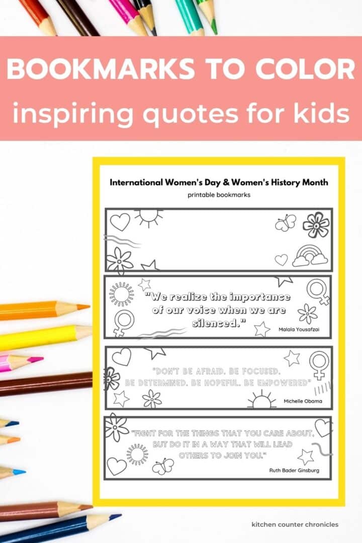 Inspiring Coloring Bookmarks for International Women's Day