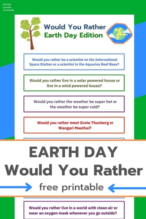 Earth Day Would You Rather Questions for Kids