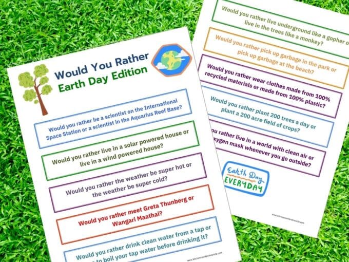 Earth Day Would You Rather Questions for Kids