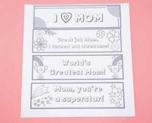 Super Cute Printable Mother's Day Bookmarks to Colour