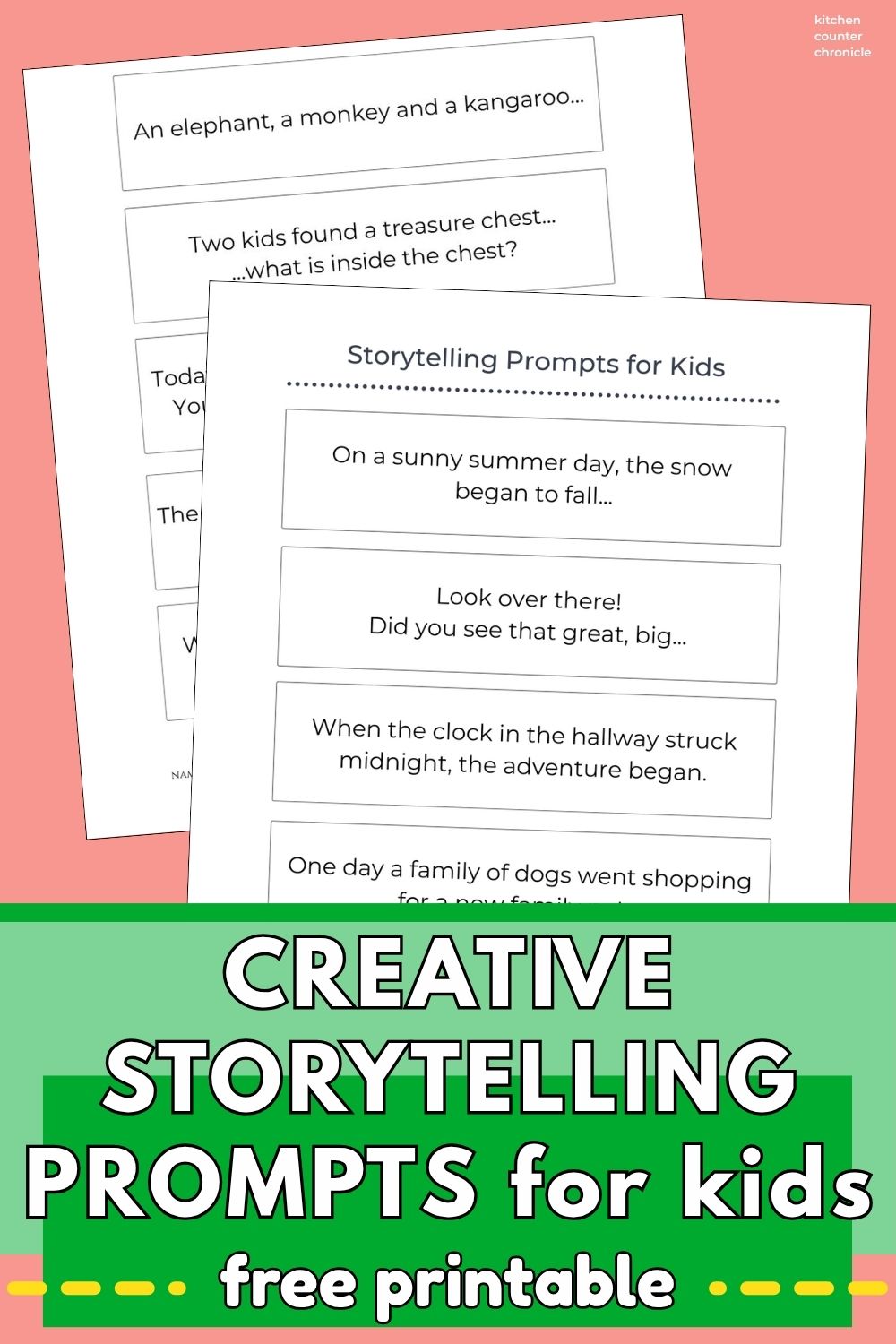 Printable Storytelling Prompts for Kids