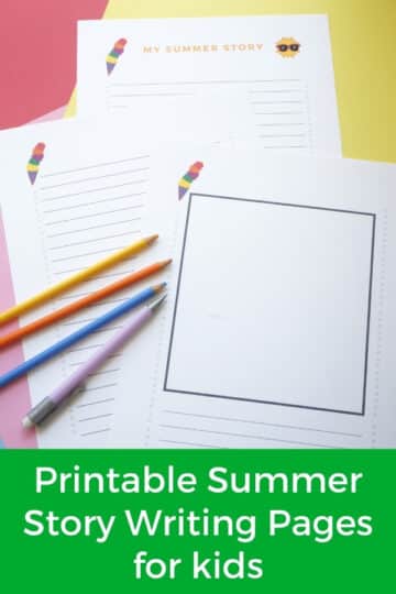 Printable Summer Story Writing Pages for Kids