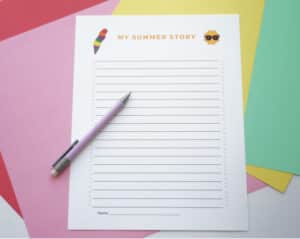 Printable Summer Story Writing Pages for Kids
