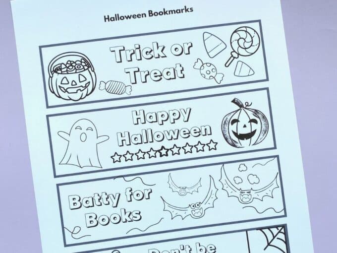 Free Printable Halloween Bookmarks for Kids