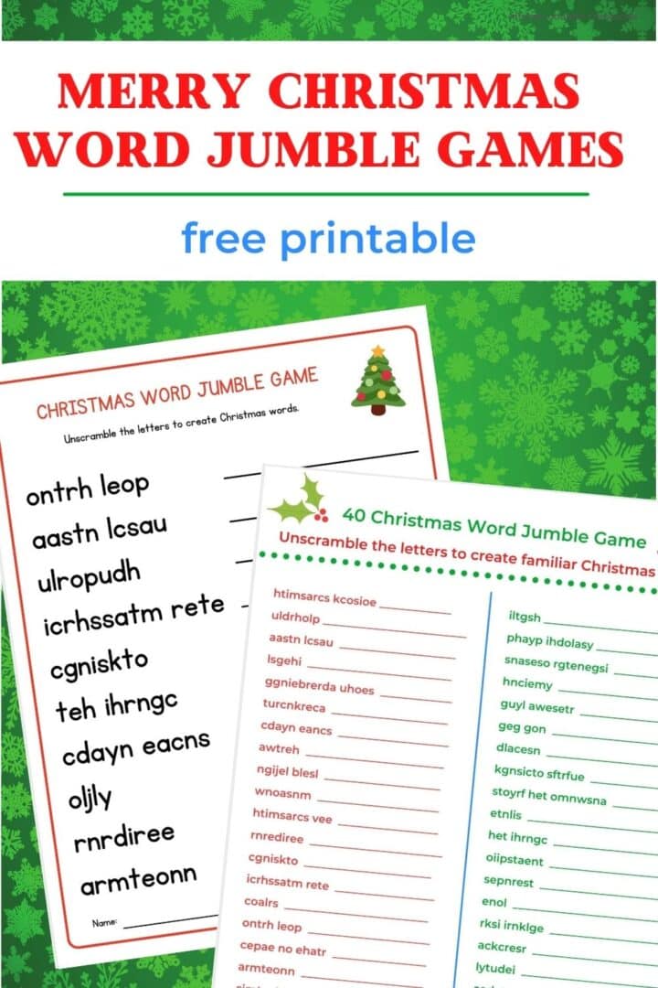 Christmas Word Games - Merry Christmas Word Scramble Game
