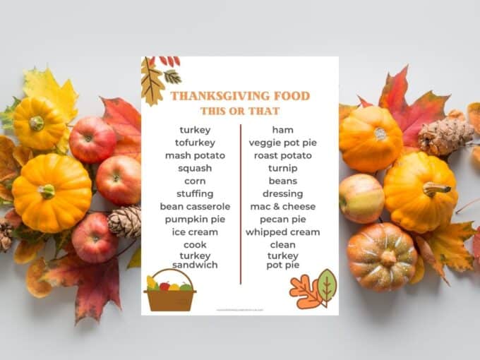 Thanksgiving This or That Food Edition