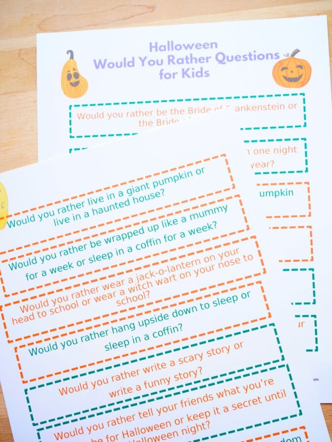 Silly and Spooky Would You Rather Halloween Questions for Kids