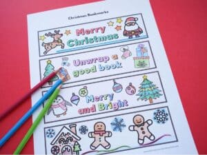 Super Cute Printable Christmas Bookmarks to Color for Kids
