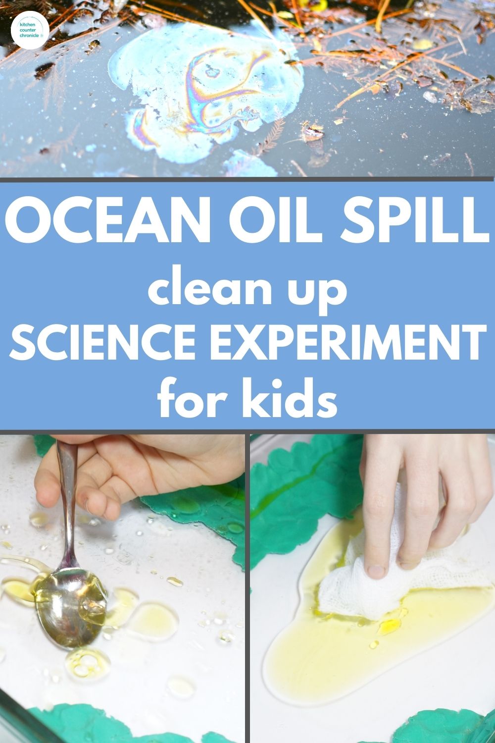 Hands On Oil Spill Clean Up Science Experiment for Kids