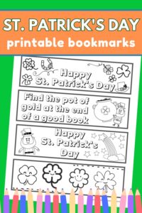 Free St. Patrick's Day Printable Bookmarks to Color for Kids