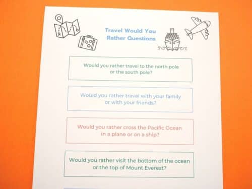 Would You Rather Travel Questions