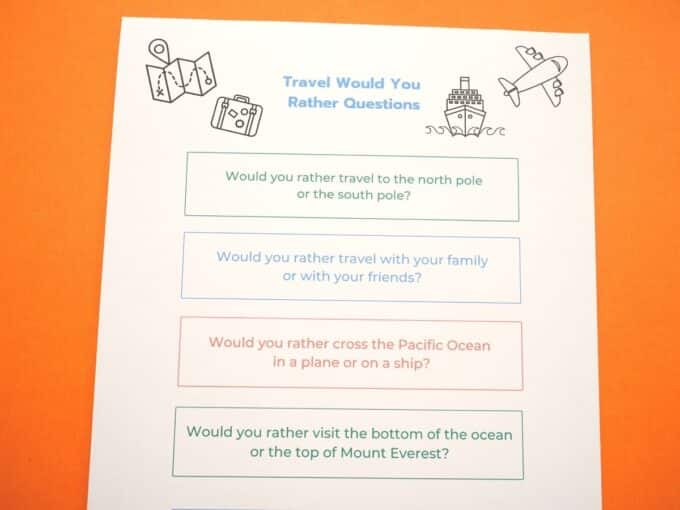 Would You Rather Travel Questions