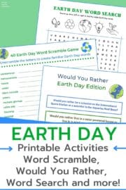 Printable Earth Day Word Scramble and Word Search