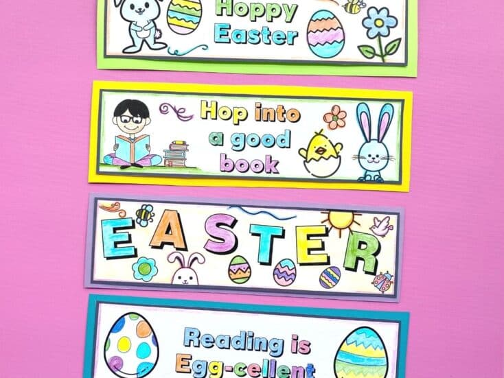 Printable Easter Bookmarks to Color for Kids