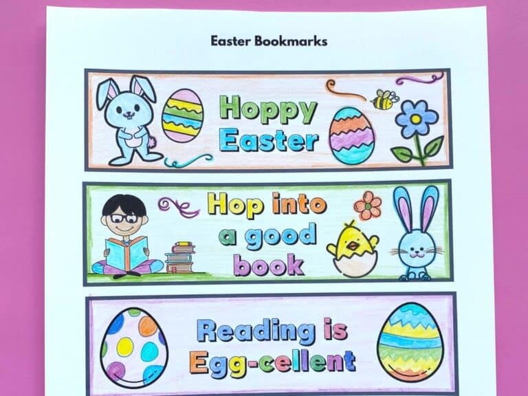 Printable Easter Bookmarks to Color for Kids