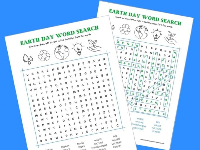 Printable Earth Day Word Scramble and Word Search