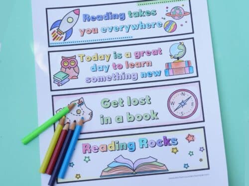Love of Reading Bookmarks to Color
