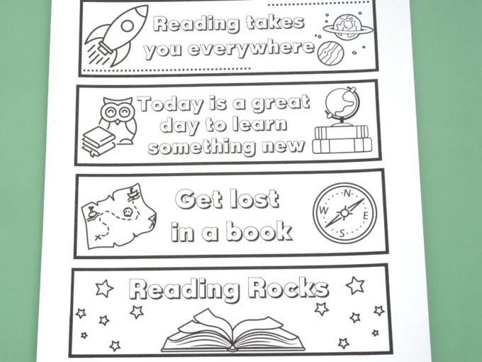 Love of Reading Bookmarks to Color