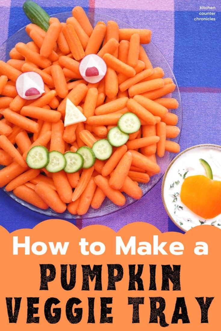 Pumpkin Veggie Tray - Healthy Halloween Party Food