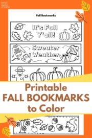 Festive Fall Bookmarks to Color for Kids
