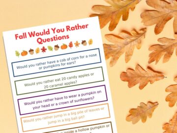 Fall Themed Would You Rather Questions for Kids