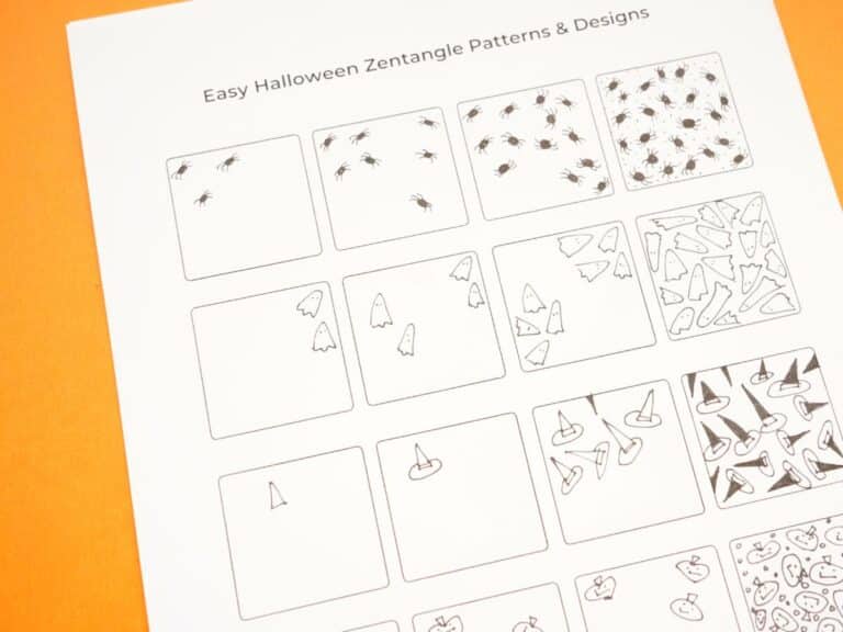 Halloween Zentangle Patterns and Halloween Zentangle Templates