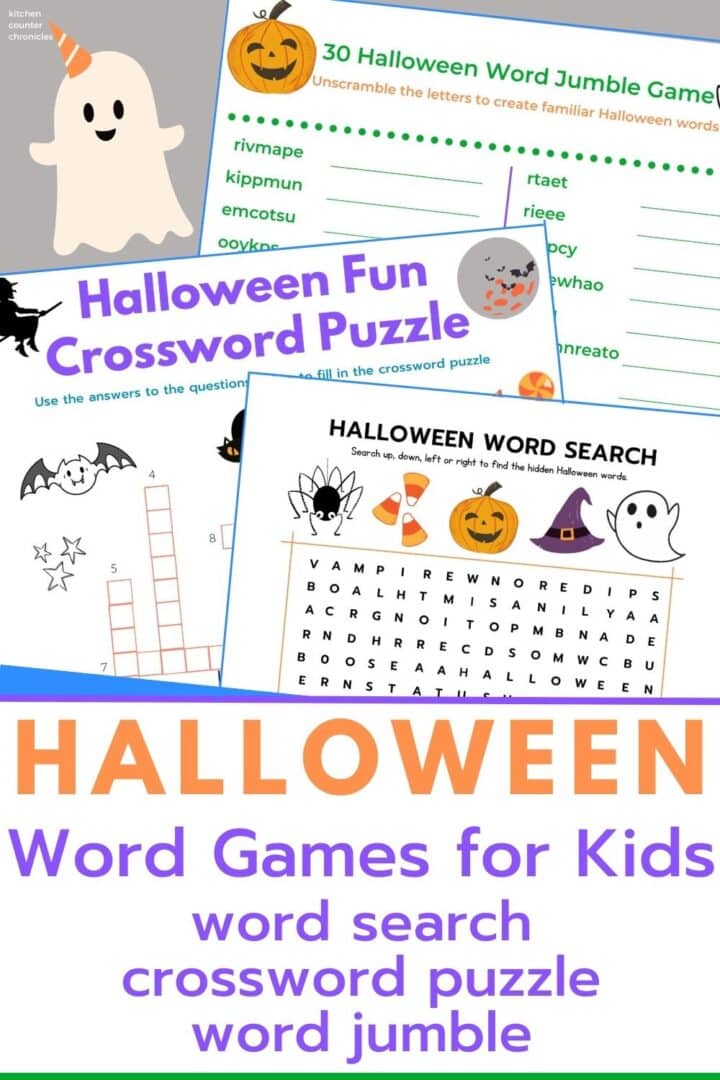 Halloween Printable Word Games for Kids